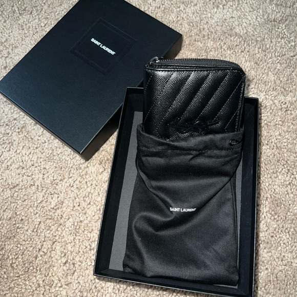 Yves Saint Laurent | Bags | Sold Ysl Compact Zip Around Wallet ...